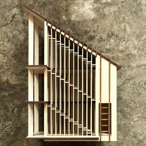 1:24 Miniature Stair House, Wooden Dollhouse, Diy Kit - Etsy