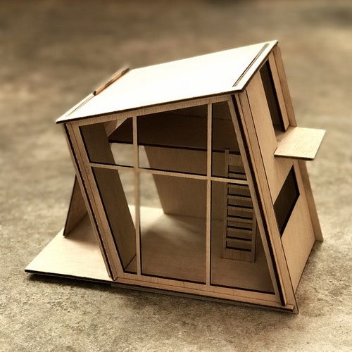 1:24 Miniature Expanded A-frame House Wooden Dollhouse Diy - Etsy