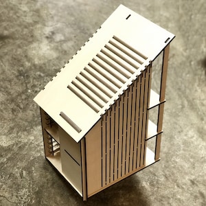 1:24 Miniature Stair House, Wooden Dollhouse, Diy Kit - Etsy