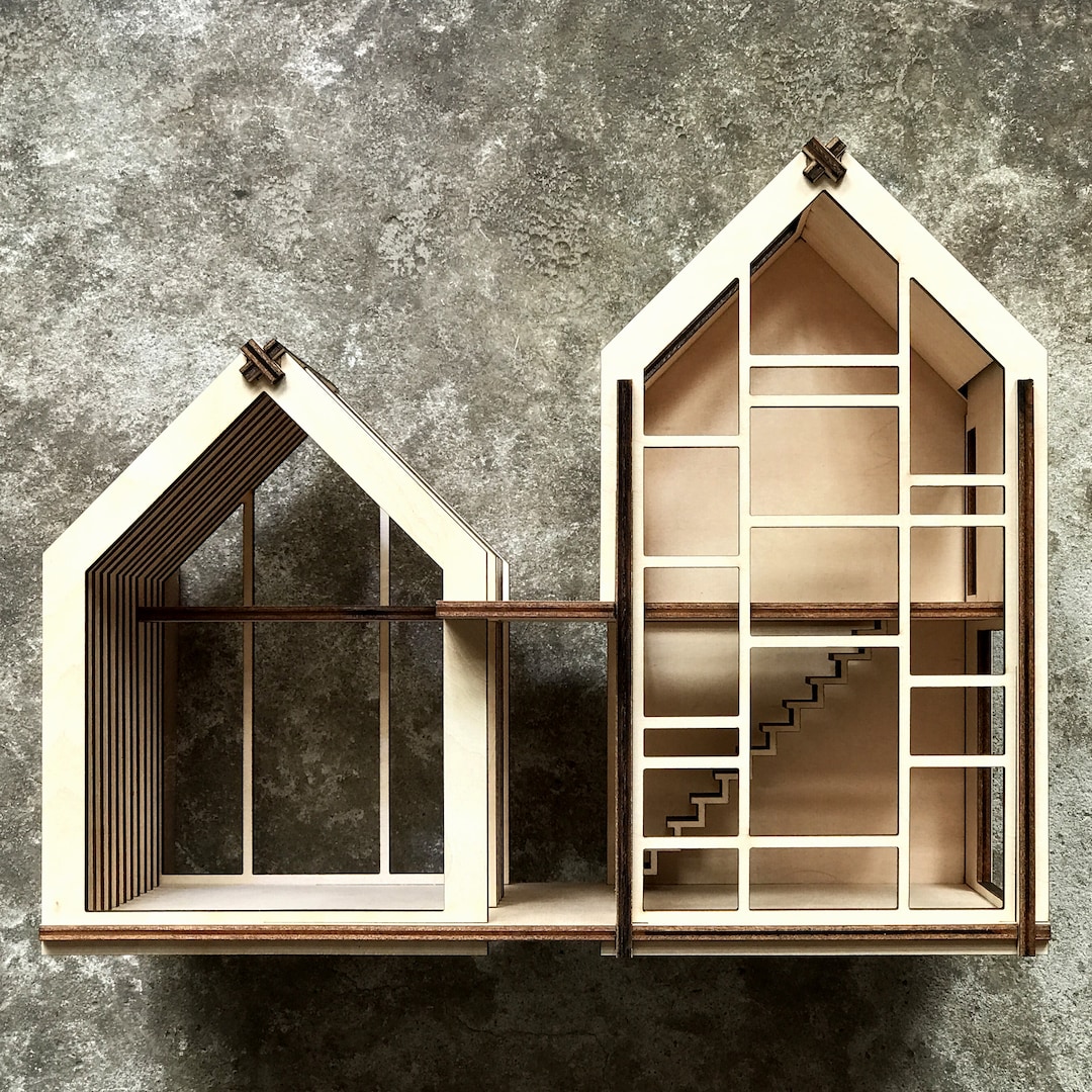 1:12 Miniature Bridge House, Wooden Dollhouse, Diy Kit - Etsy