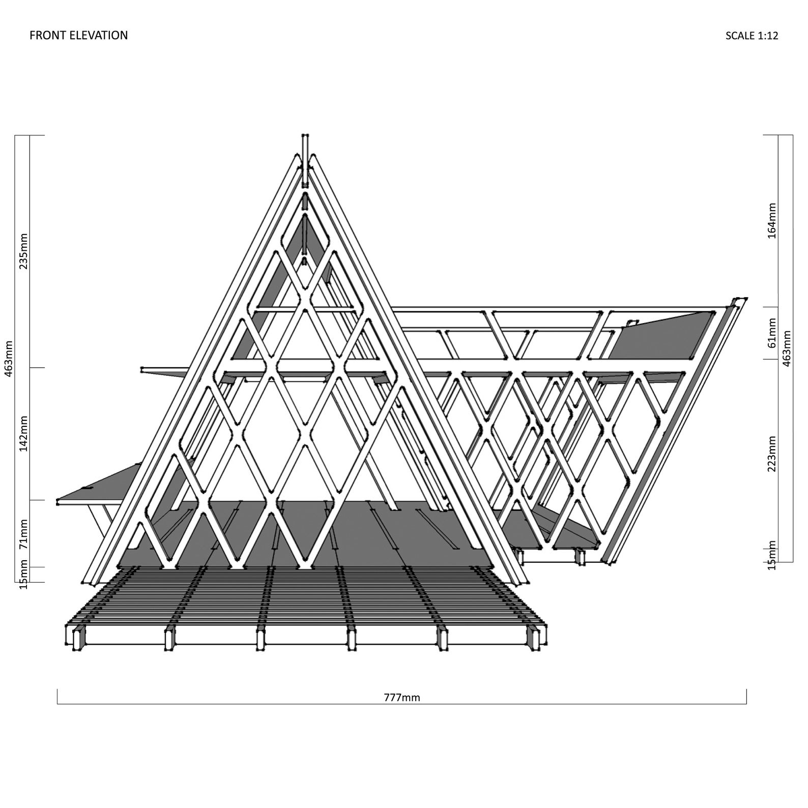 Expanded A-frame House, 1:12 Architectural Model Kit, Basswood, Glue ...