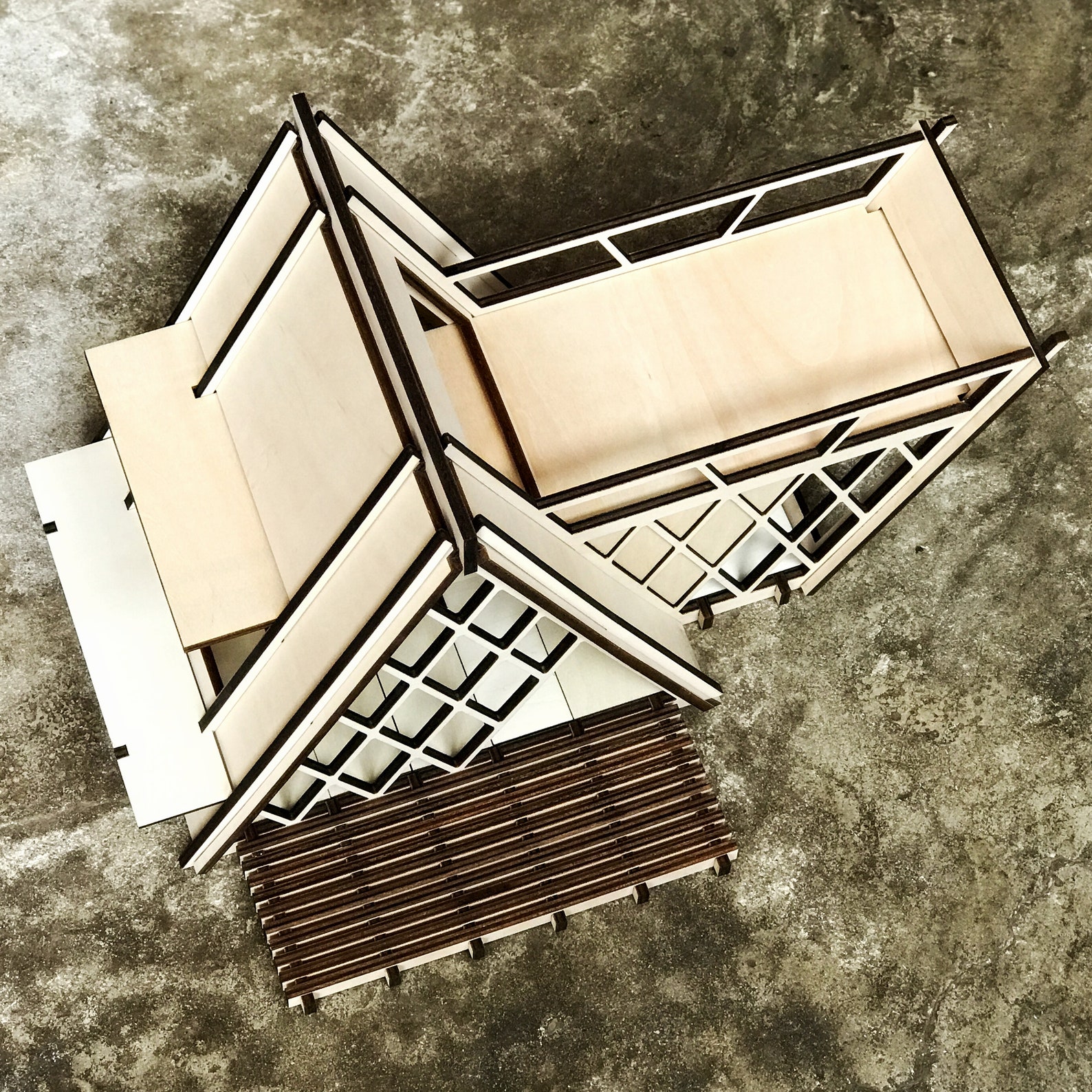 Expanded A-frame House, 1:12 Architectural Model Kit, Basswood, Glue ...