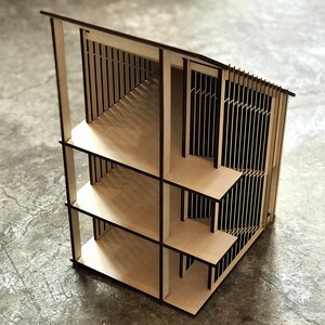 1:24 Miniature Stair House, Wooden Dollhouse, Diy Kit - Etsy