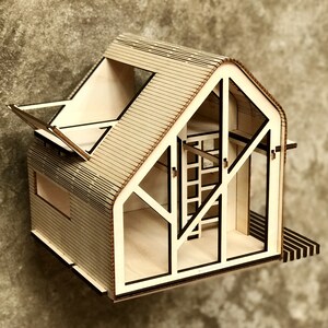 1:24 Miniature Little Forest Cabin, Wooden Dollhouse, Diy Kit - Etsy