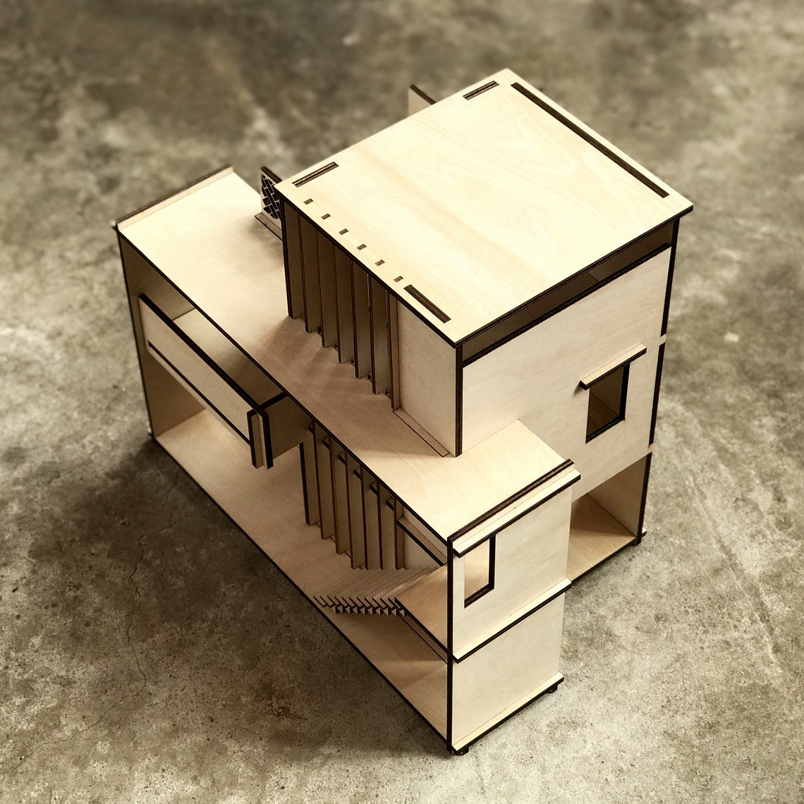 1:24 Miniature Double Layer House Wooden Dollhouse Diy Kit - Etsy