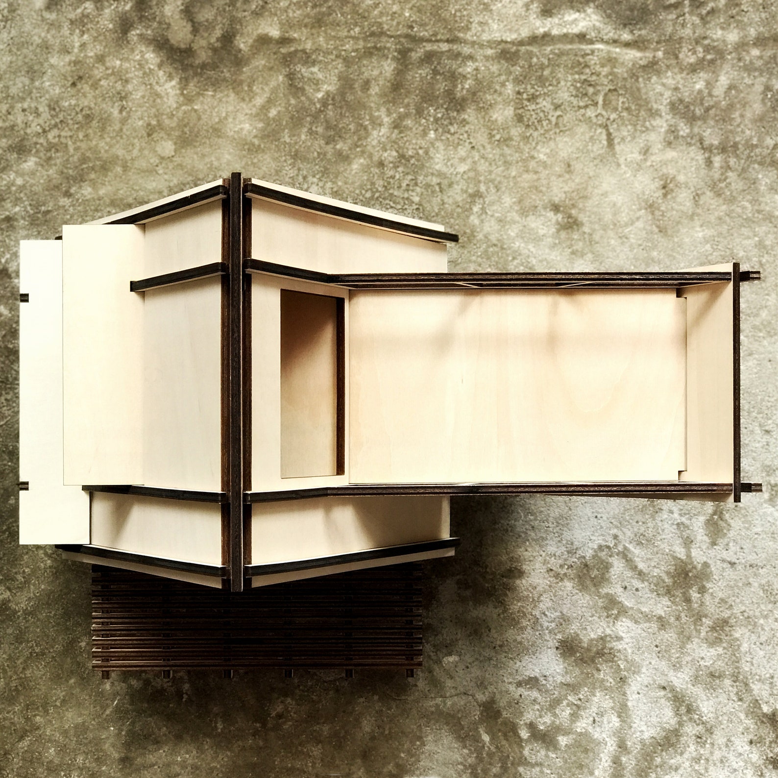 1:12 Miniature Expanded A-frame House, Wooden Dollhouse, Diy Kit - Etsy