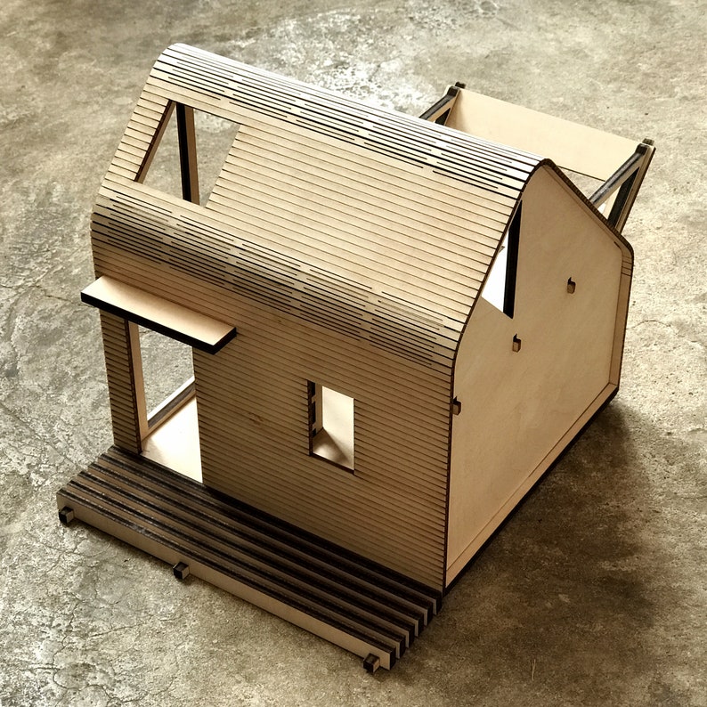 Little Forest Cabin, Architectural Model Kit, 1:12 Scale Basswood, Glue ...