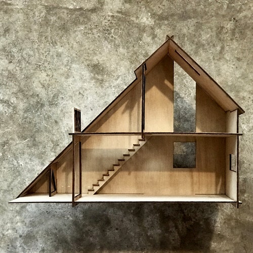 1:24 Miniature Expanded A-frame House Wooden Dollhouse Diy - Etsy