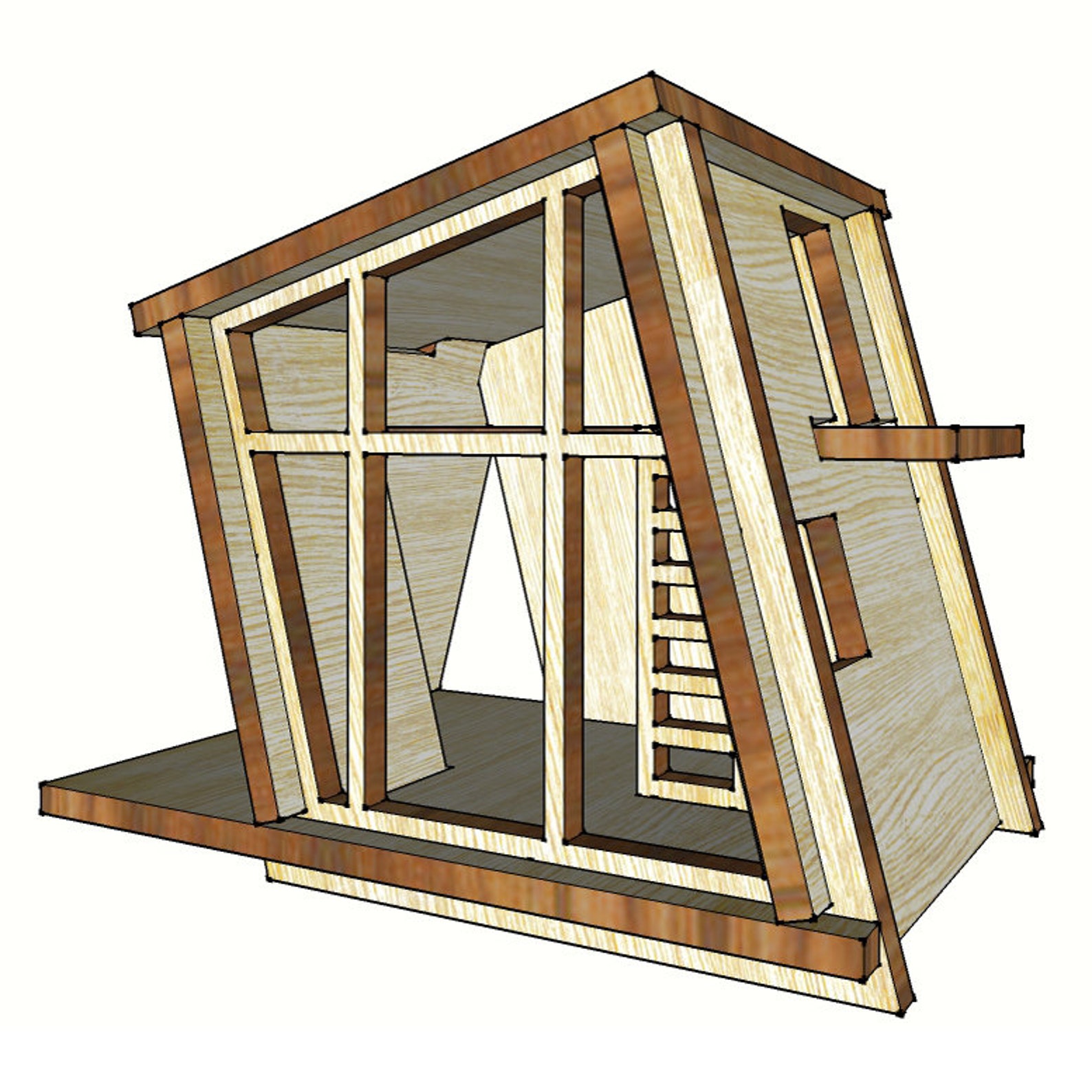 Miniature Cabin Laser Cut File, HO Train Scale (dxf, Eps, Ai, Svg) - Etsy