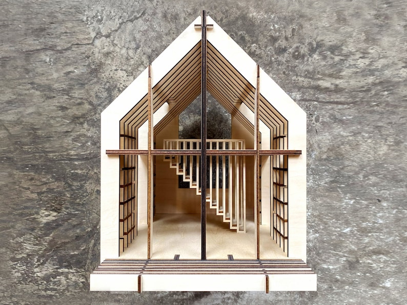Louver House, 1:12 Architectural Model Kit, Basswood, Glue-free ...