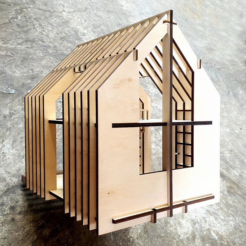 Louver House, 1:12 Architectural Model Kit, Basswood, Glue-free ...