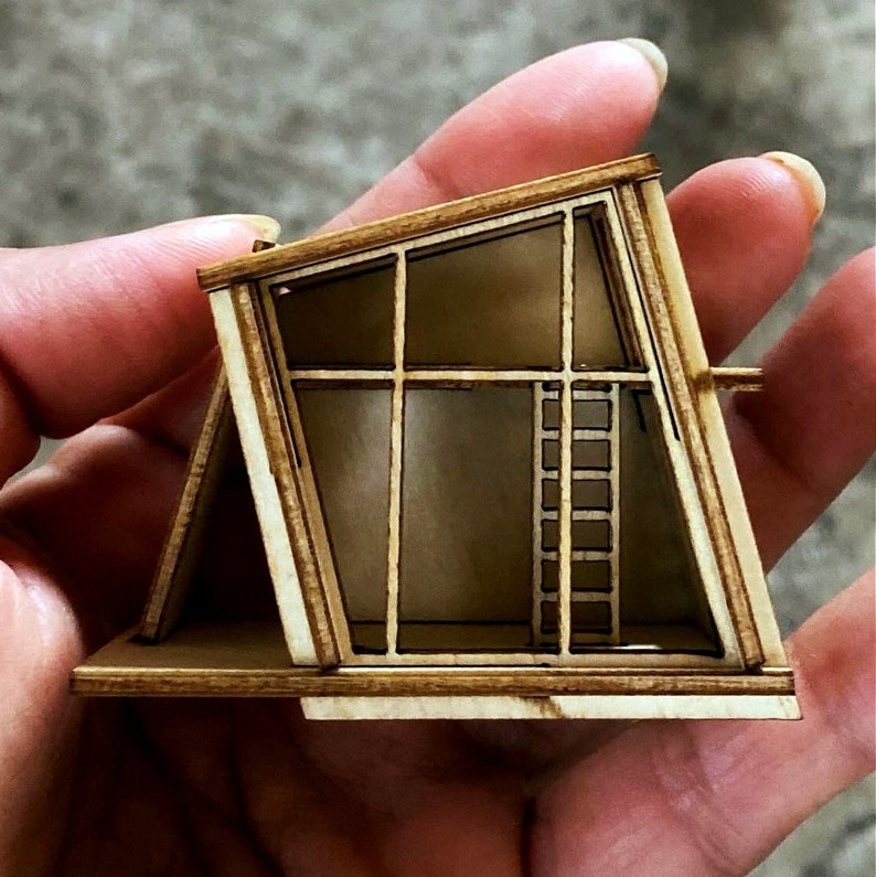 Miniature Cabin Laser Cut File, HO Train Scale (dxf, Eps, Ai, Svg) - Etsy