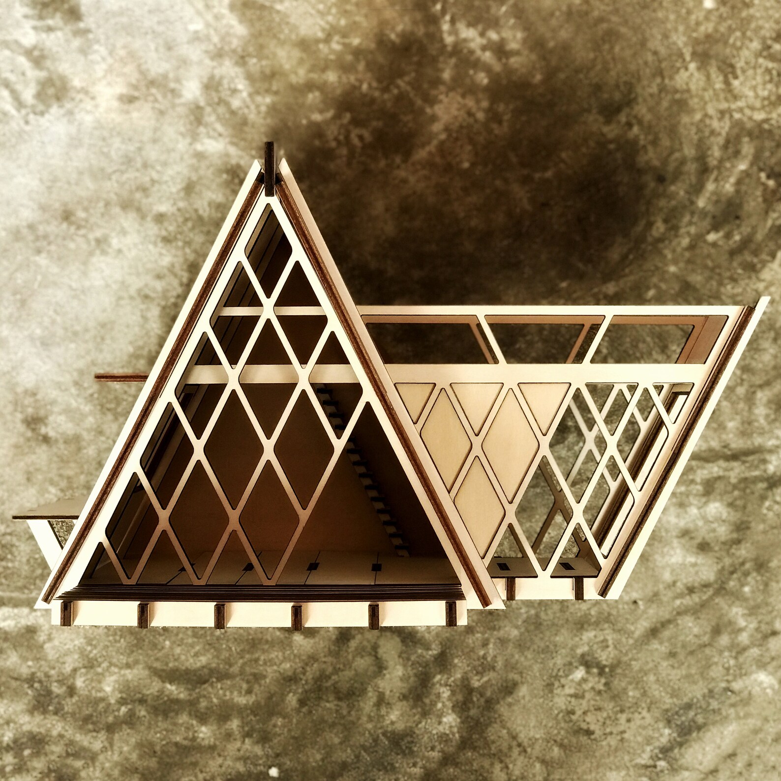 Expanded A-frame House, 1:12 Architectural Model Kit, Basswood, Glue ...