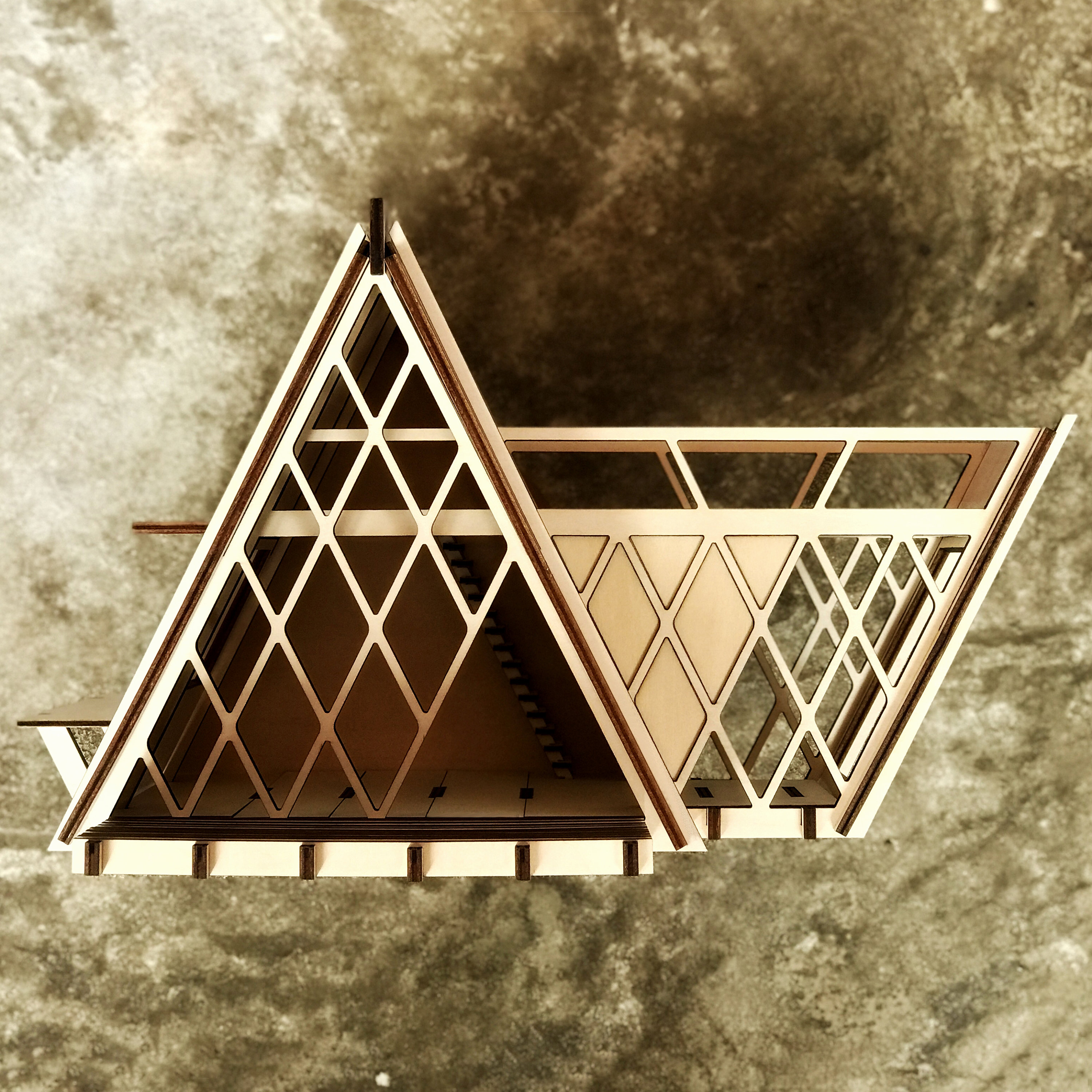 Expanded A-frame House, 1:12 Architectural Model Kit, Basswood, Glue ...