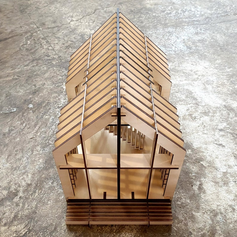 Louver House, 1:12 Architectural Model Kit, Basswood, Glue-free ...