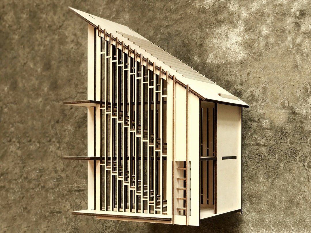 1:24 Miniature Stair House, Wooden Dollhouse, Diy Kit - Etsy