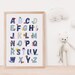 Blue Alphabet Print Blue Alphabet Poster Kids Nursery - Etsy