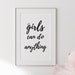 Girls Can Do Anything Quote Poster Girls Can Do Anything - Etsy