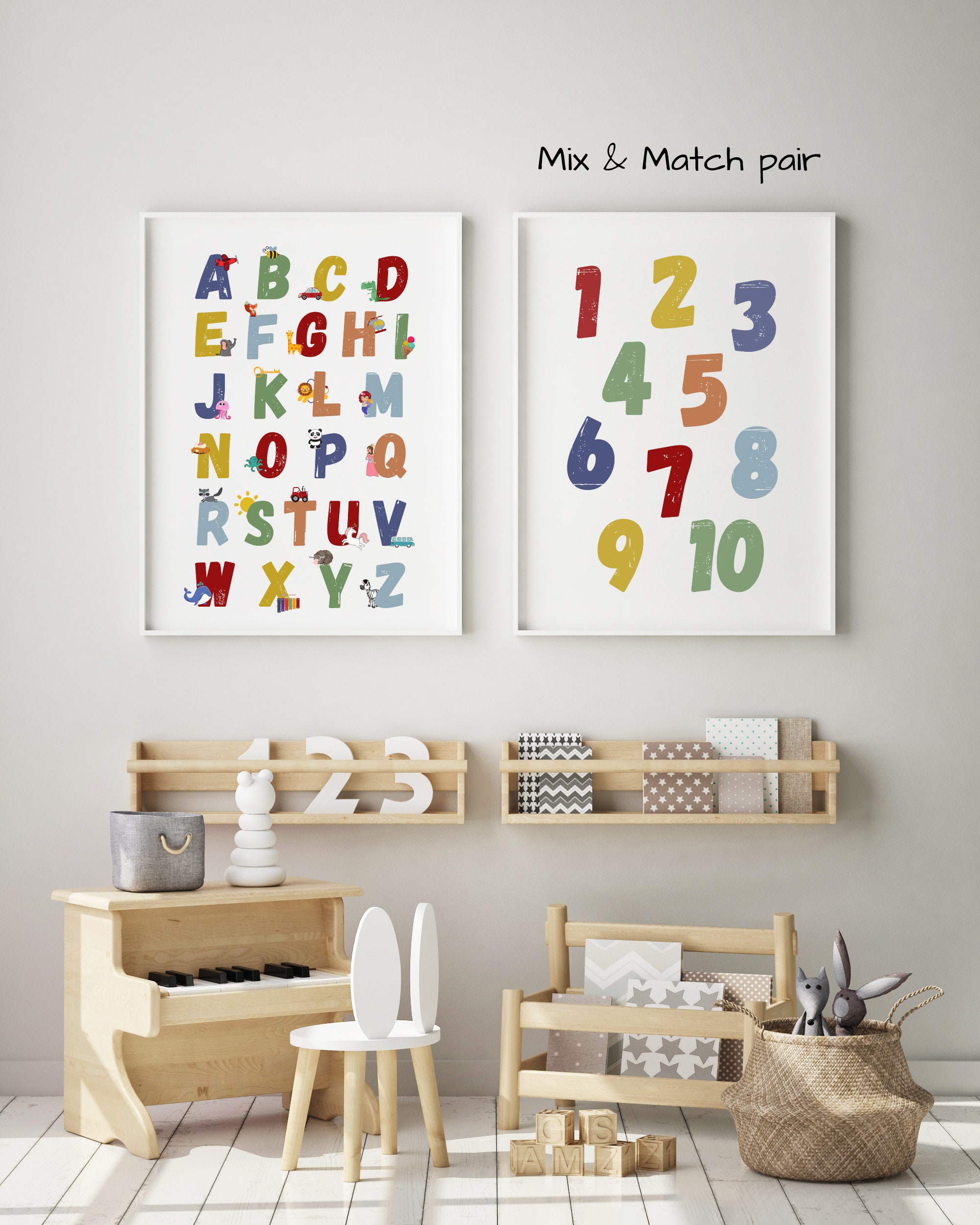 Colourful Alphabet Print Alphabet Poster Alphabet Nursery | Etsy