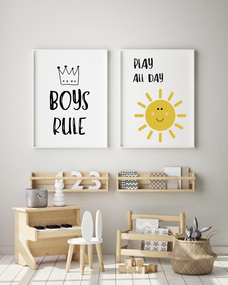 Play All Day Print, Play All Day Quote, Nursery Print, Nursery Decor ...
