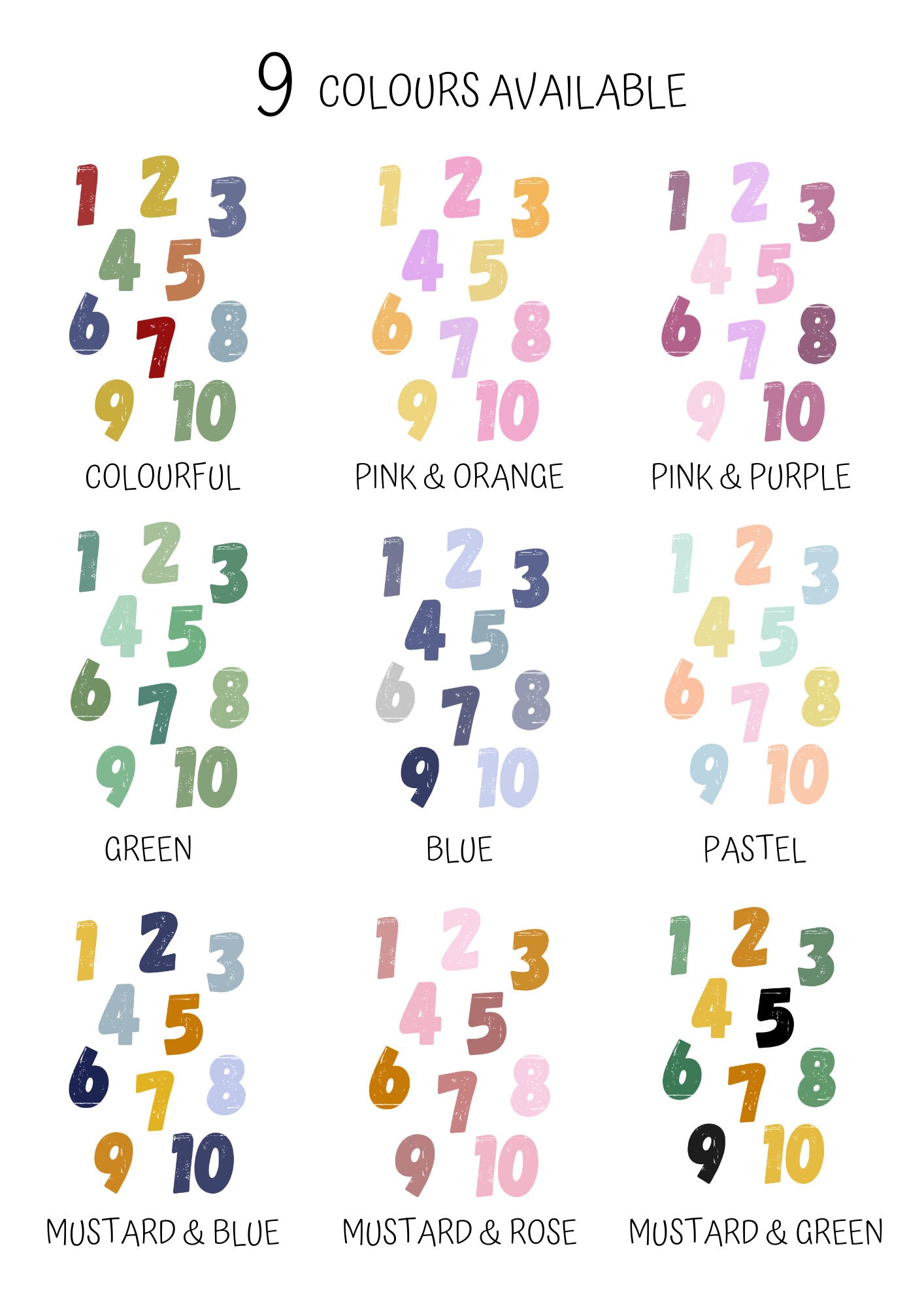 Green Numbers Print, Numbers Nursery Poster, Nursery Decor, Kids ...