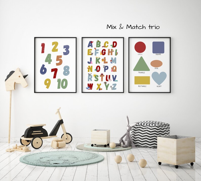Shapes Nursery Print Kids Shapes Poster Nursery Decor - Etsy
