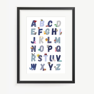 Blue Alphabet Print | Blue Alphabet Poster | Kids Nursery Print | Kids ...