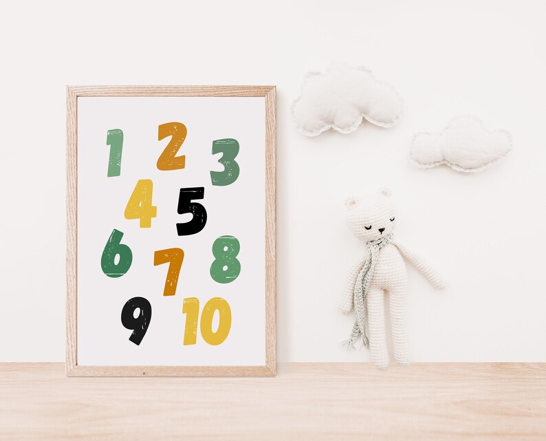 Numbers Nursery Print Numbers Poster Kids Room Poster Kids - Etsy