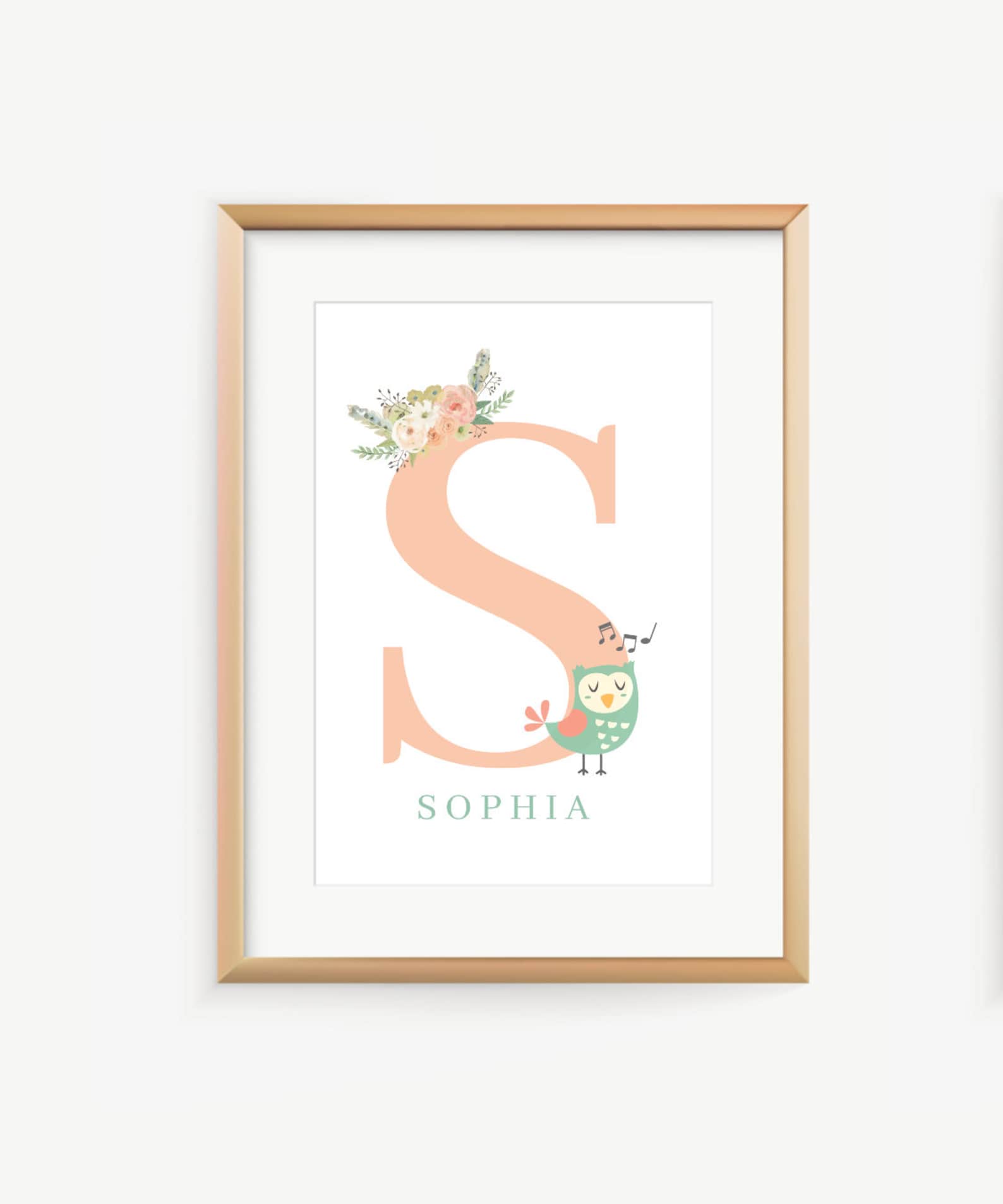 Initial Nursery Print Personalised Nursery Print Kids Wall - Etsy
