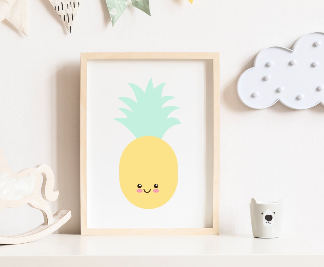 Ananas Kids Print - Whimsical Pineapple Nursery Decor - Tropical Fruit ...