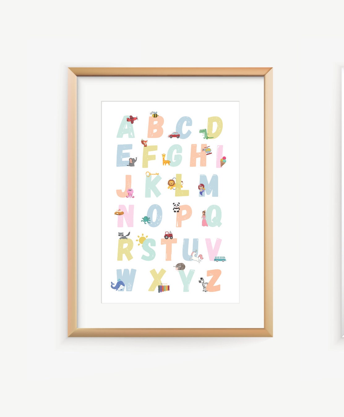 Pastel Alphabet Print, Pastel Alphabet Poster, Alphabet Nursery Print ...