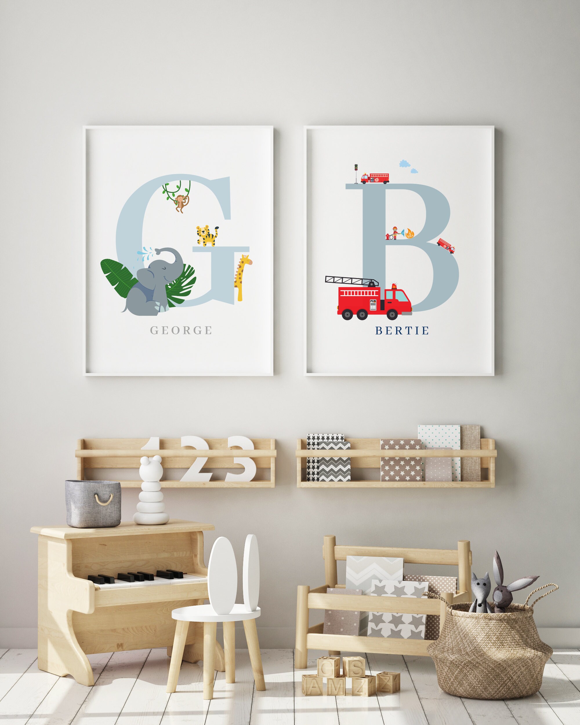 Safari Personalised Nursery Print Personalised Kids Print - Etsy UK