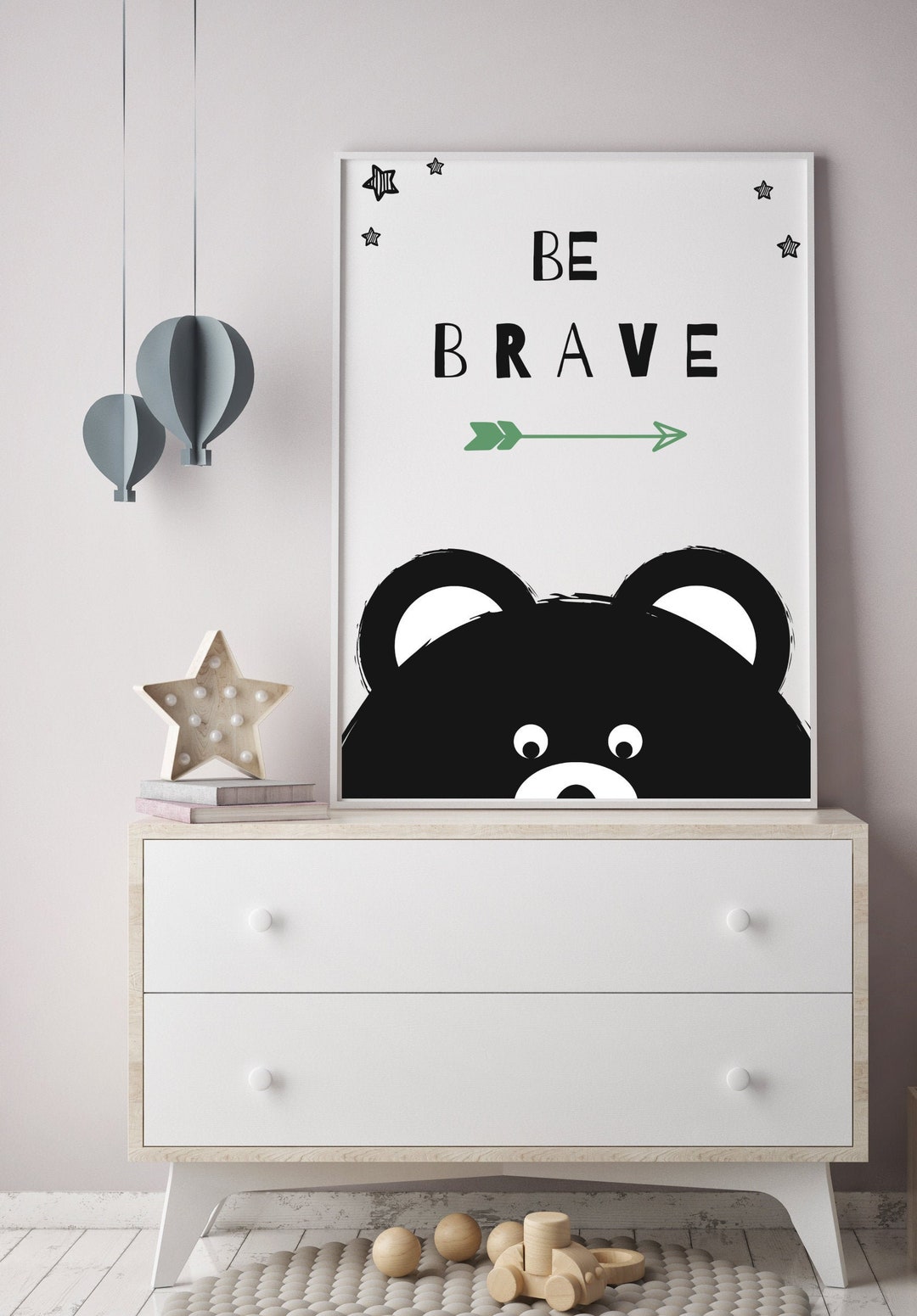 Be Brave Quote, Be Brave Poster, Be Brave Kids Print, Nursery Print ...