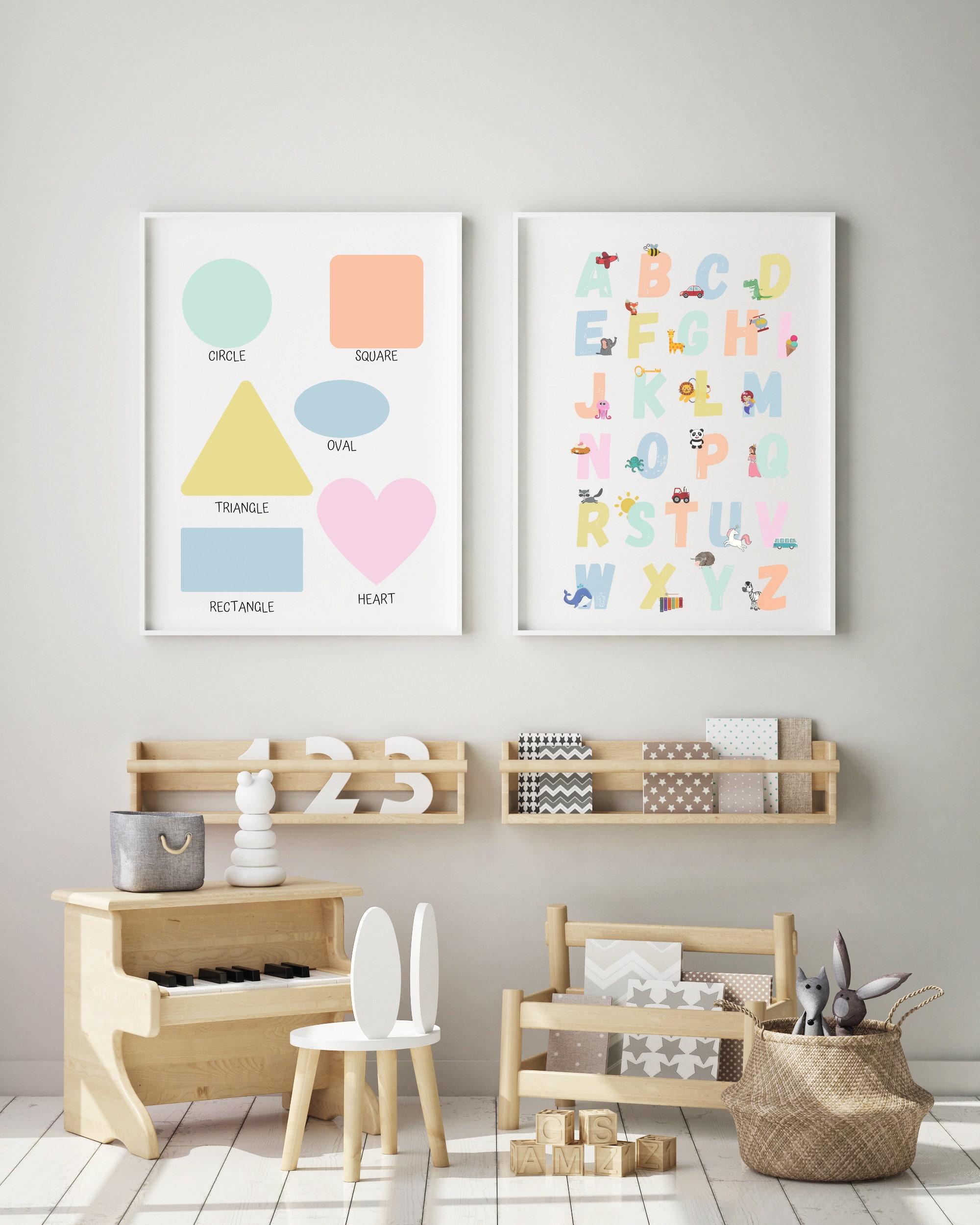 Pastel Alphabet Print, Pastel Alphabet Poster, Alphabet Nursery Print ...