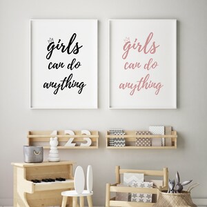 Girls Can Do Anything Quote Poster, Girls Can Do Anything Quote, Girl ...