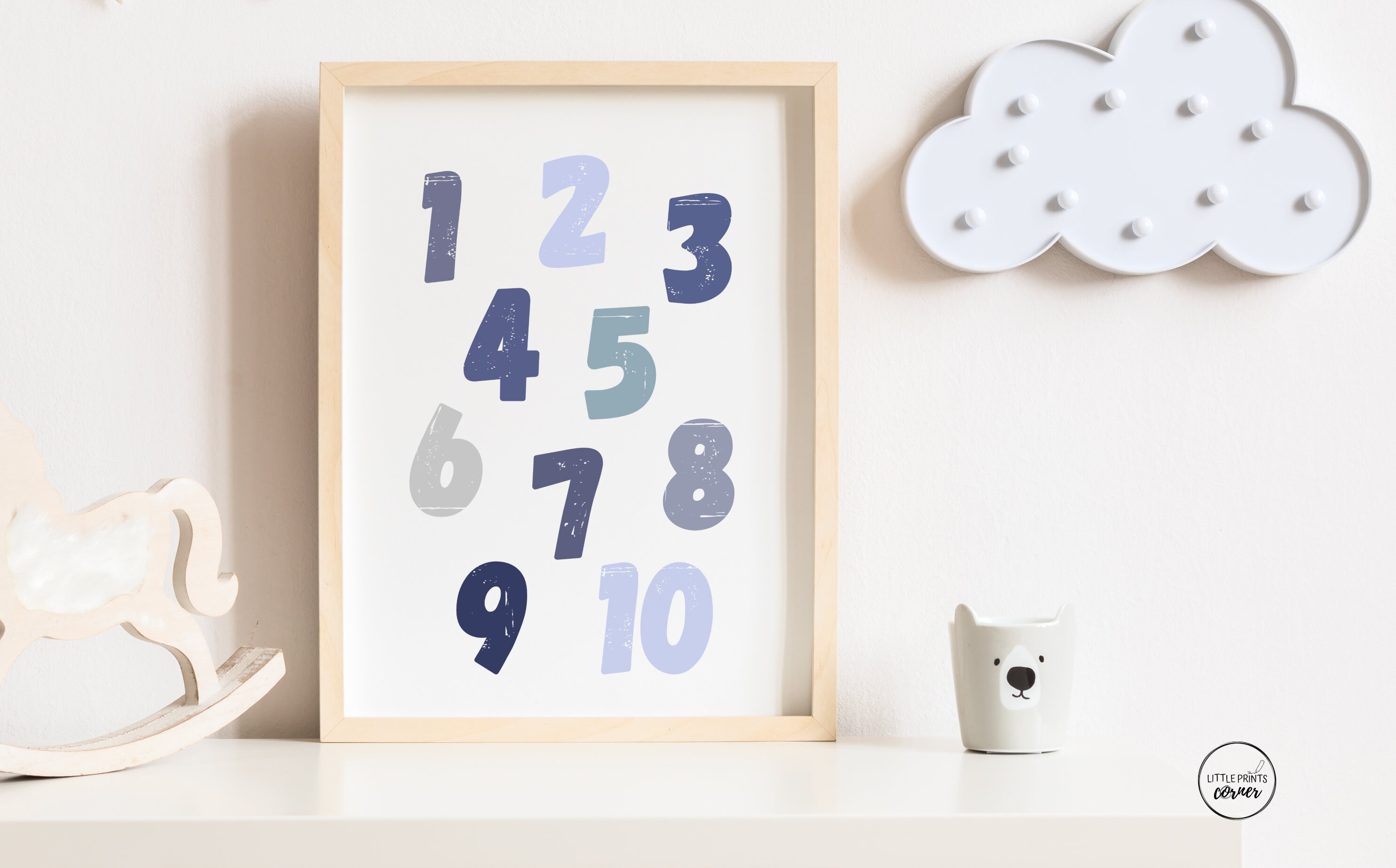 Blue Numbers Poster Numbers Nursery Print Numbers Kids - Etsy