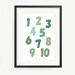 Green Numbers Print, Numbers Nursery Poster, Nursery Decor, Kids ...