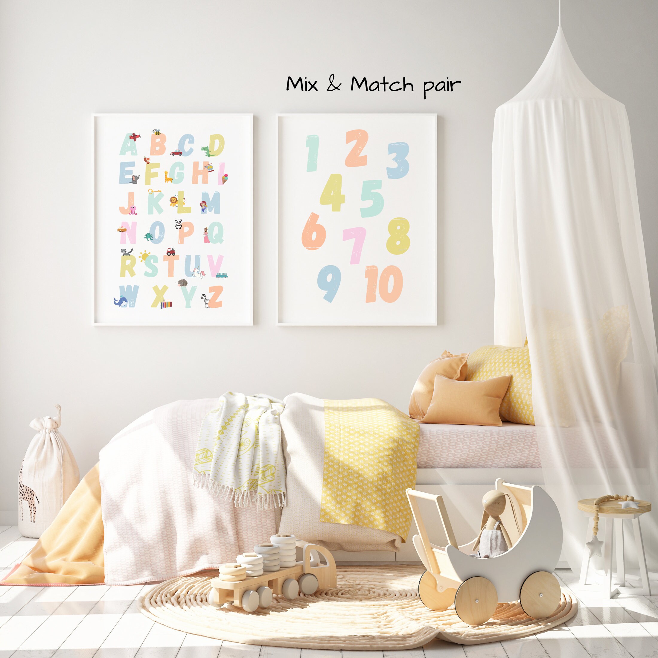 Pastel Number Poster Numbers Nursery Poster Nursery Print - Etsy