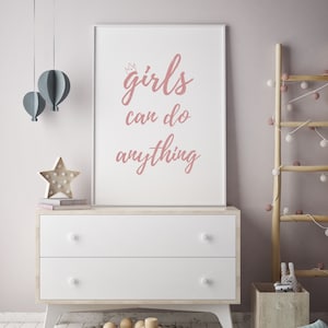 Girls Can Do Anything Quote Poster, Girls Can Do Anything Quote, Girl ...