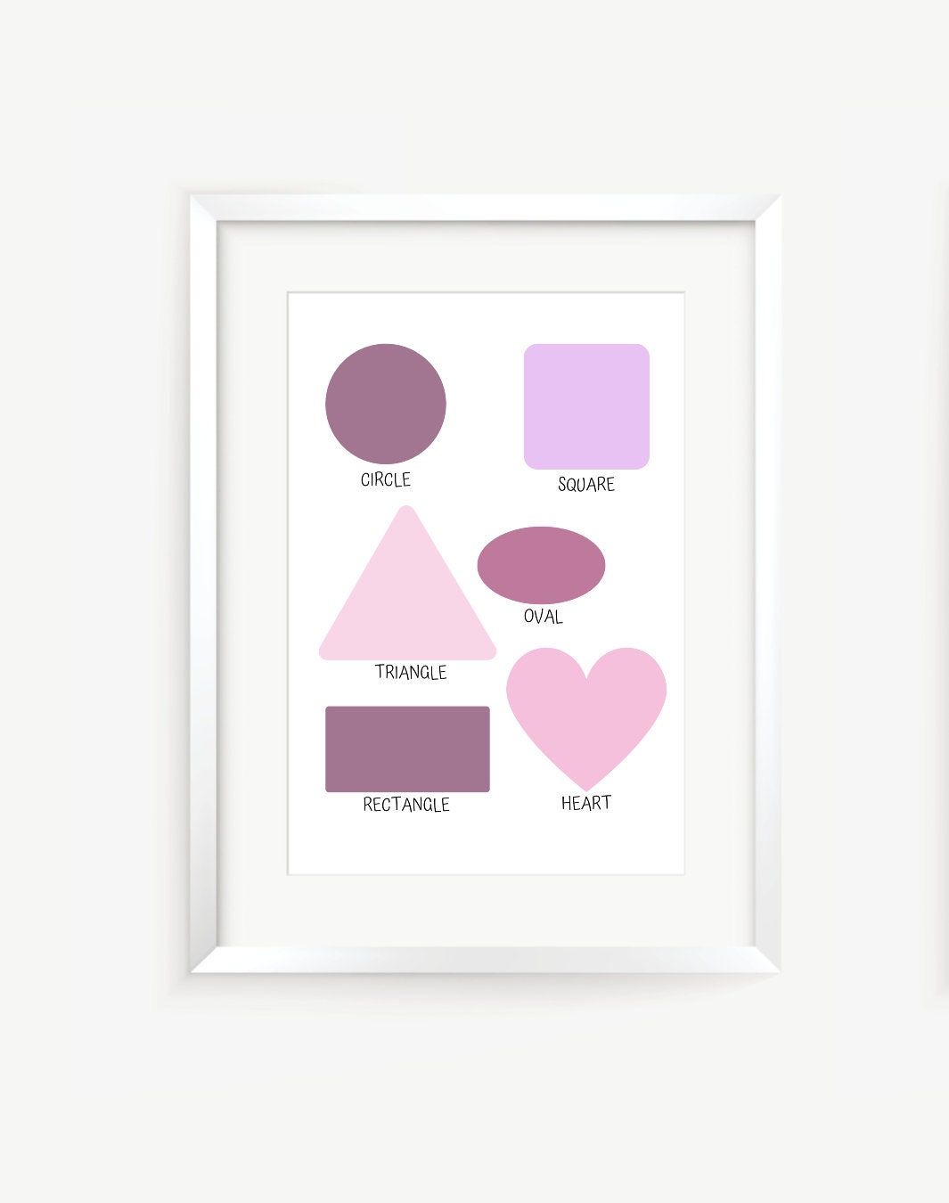 Pink and Purple Shapes Print, Shapes Nursery Print, Nursery Prints ...