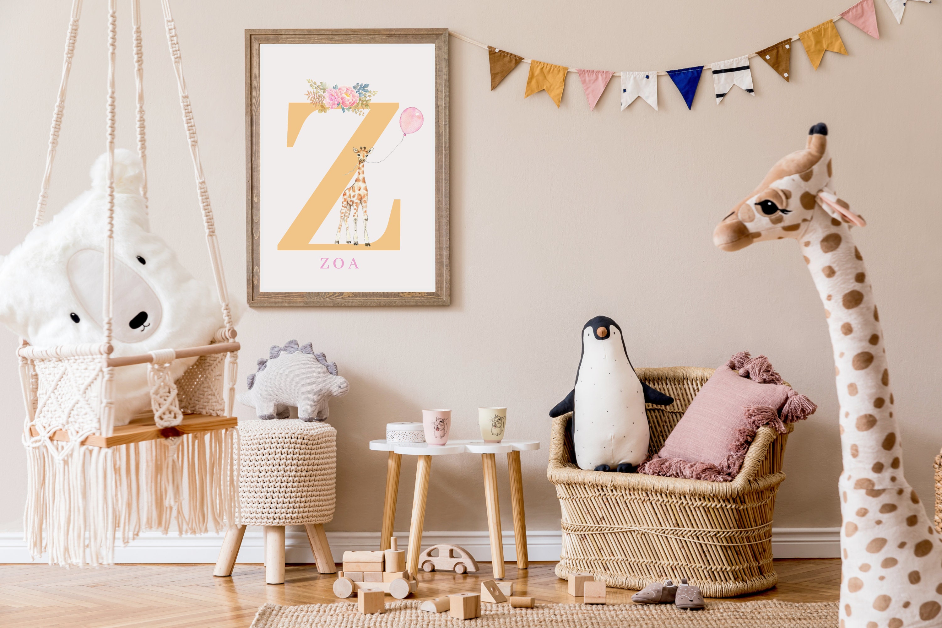 Personalised Initial Print, Initial Kids Print, Personalised Kids ...