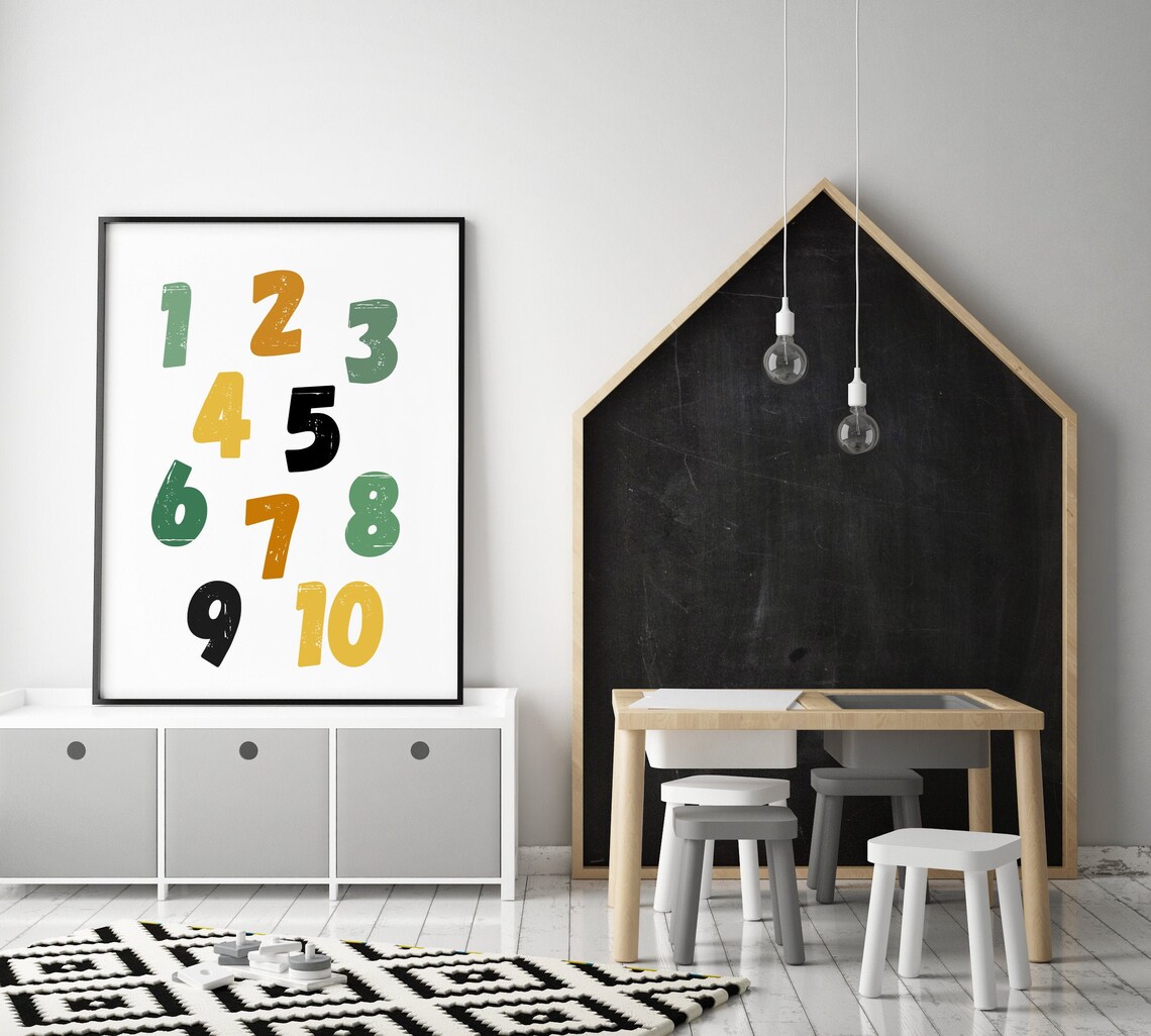Numbers Nursery Print Numbers Poster Kids Room Poster Kids - Etsy