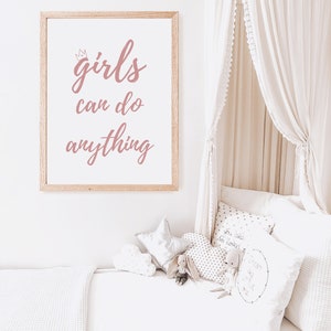 Girls Can Do Anything Quote Poster, Girls Can Do Anything Quote, Girl ...