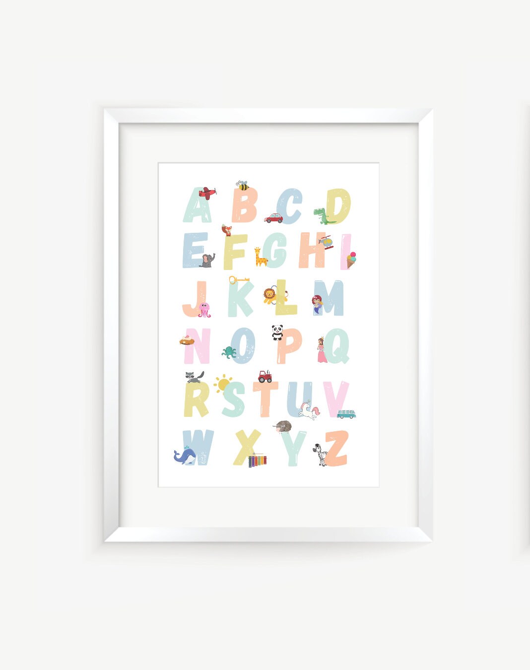 Pastel alphabet print Pastel alphabet poster Alphabet | Etsy