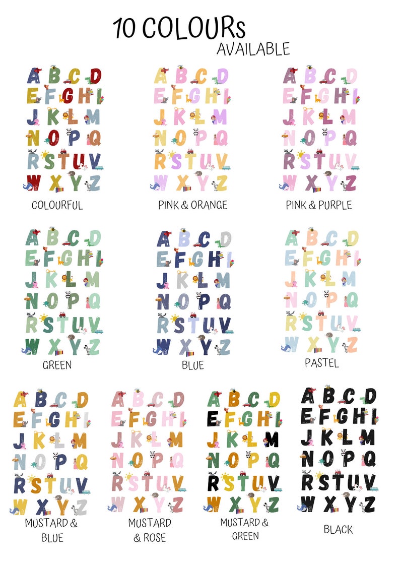 Blue Alphabet Print | Blue Alphabet Poster | Kids Nursery Print | Kids ...