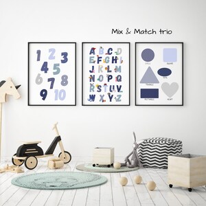 Blue Alphabet Print | Blue Alphabet Poster | Kids Nursery Print | Kids ...