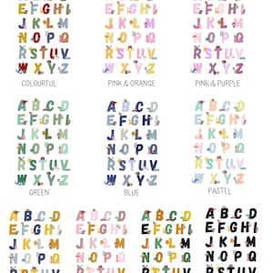 Pastel Alphabet Print, Pastel Alphabet Poster, Alphabet Nursery Print ...