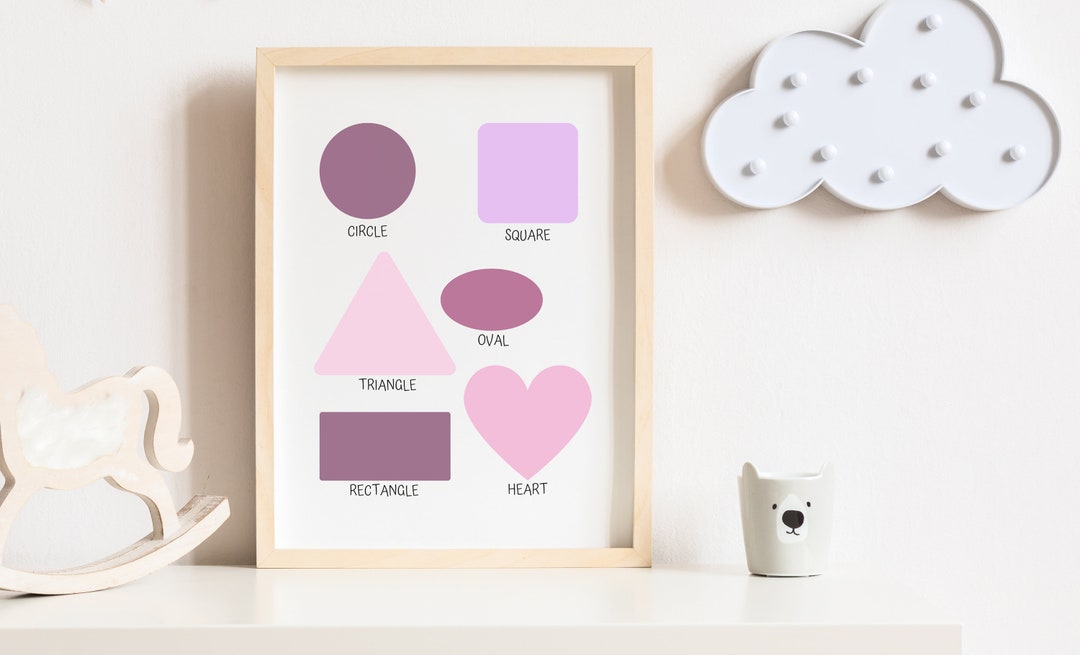 Pink and Purple Shapes Print, Shapes Nursery Print, Nursery Prints ...