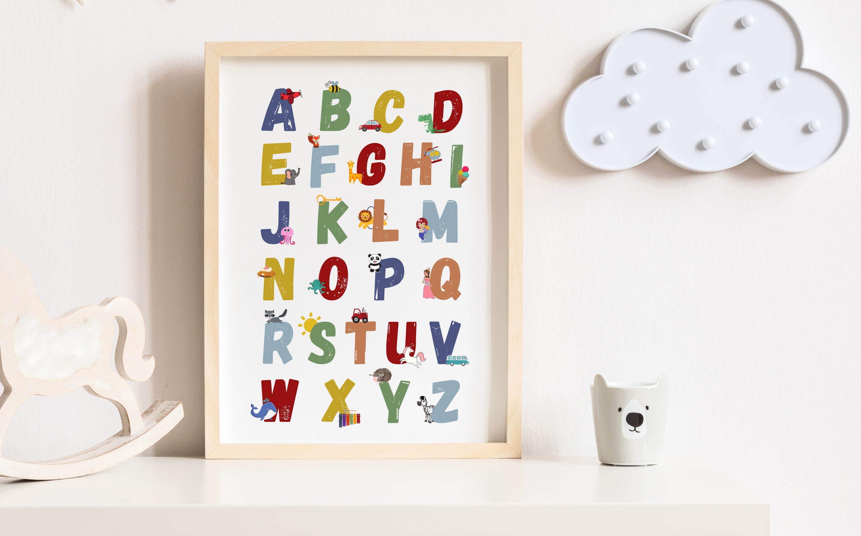 Colourful Alphabet Print Alphabet Poster Alphabet Nursery | Etsy