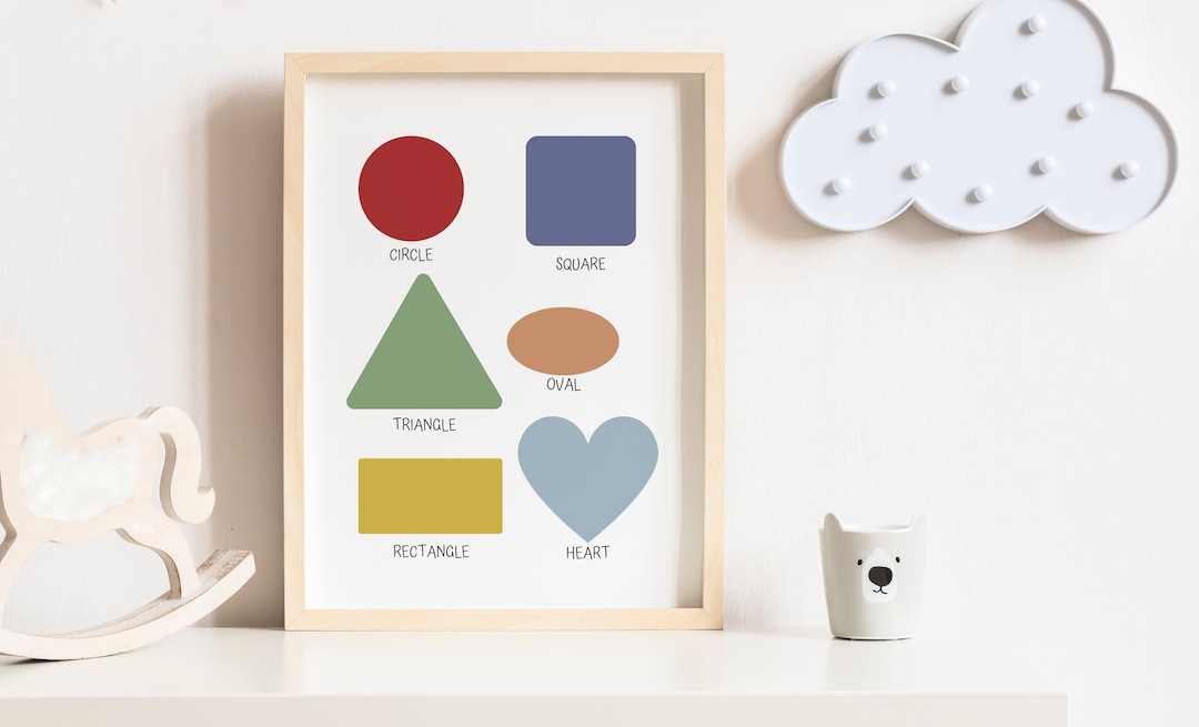 Shapes Nursery Print, Kids Shapes Poster, Nursery Decor, Educational ...